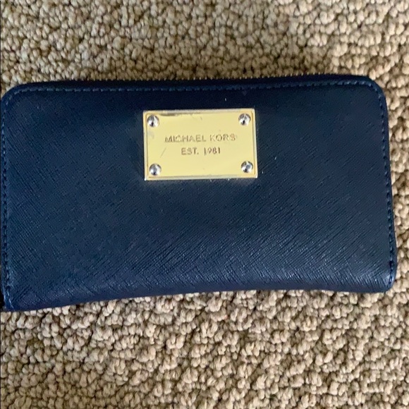Michael Kors | Bags | Michael Kors Navy Wallet | Poshmark